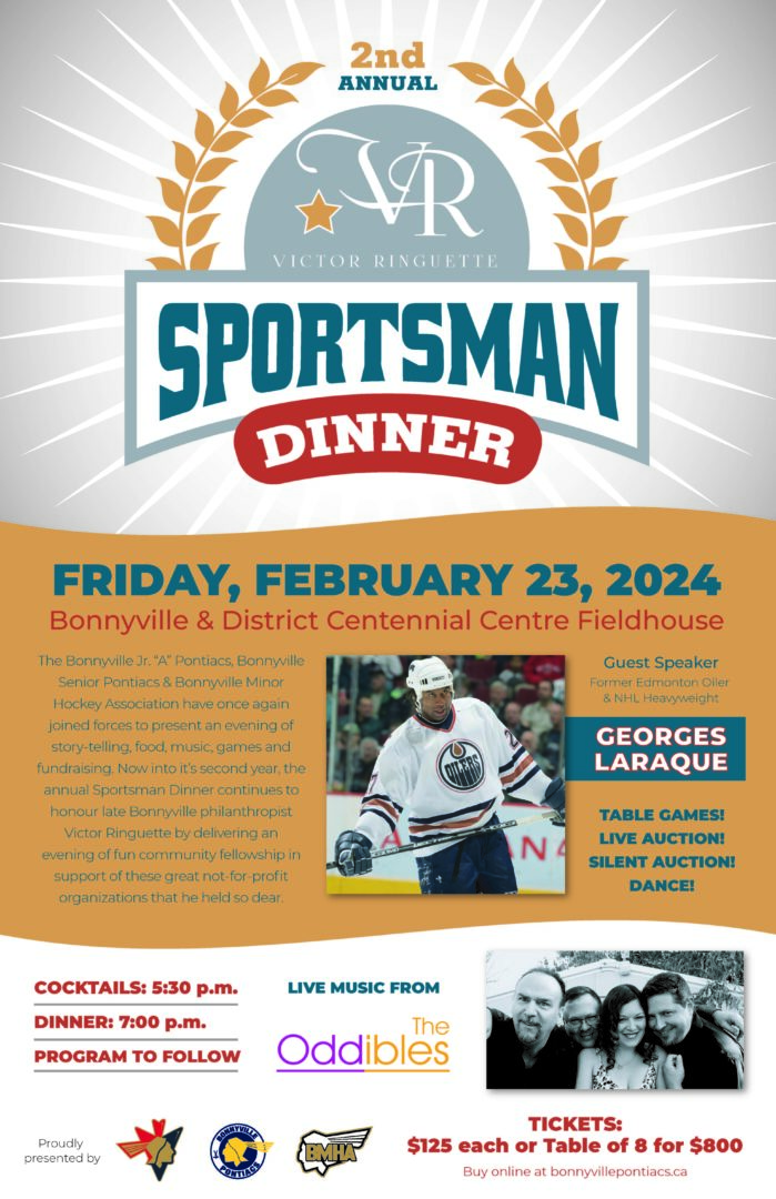 Pontiacs Announce 2nd Annual Sportsman Dinner | Bonnyville Pontiacs